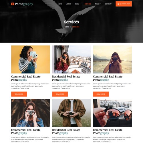 Photography Template Layout Bootstrap 5