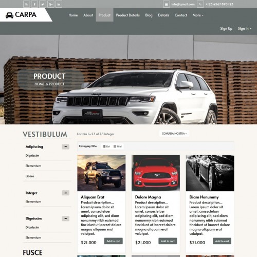 Car dealer website template