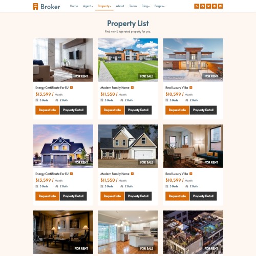 Real estate broker website template - TemplateOnWeb